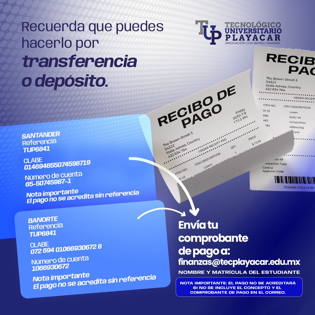 TecPlayacar: RECORDATORIO DE PAGOS | Tecnológico Universitario Playacar
